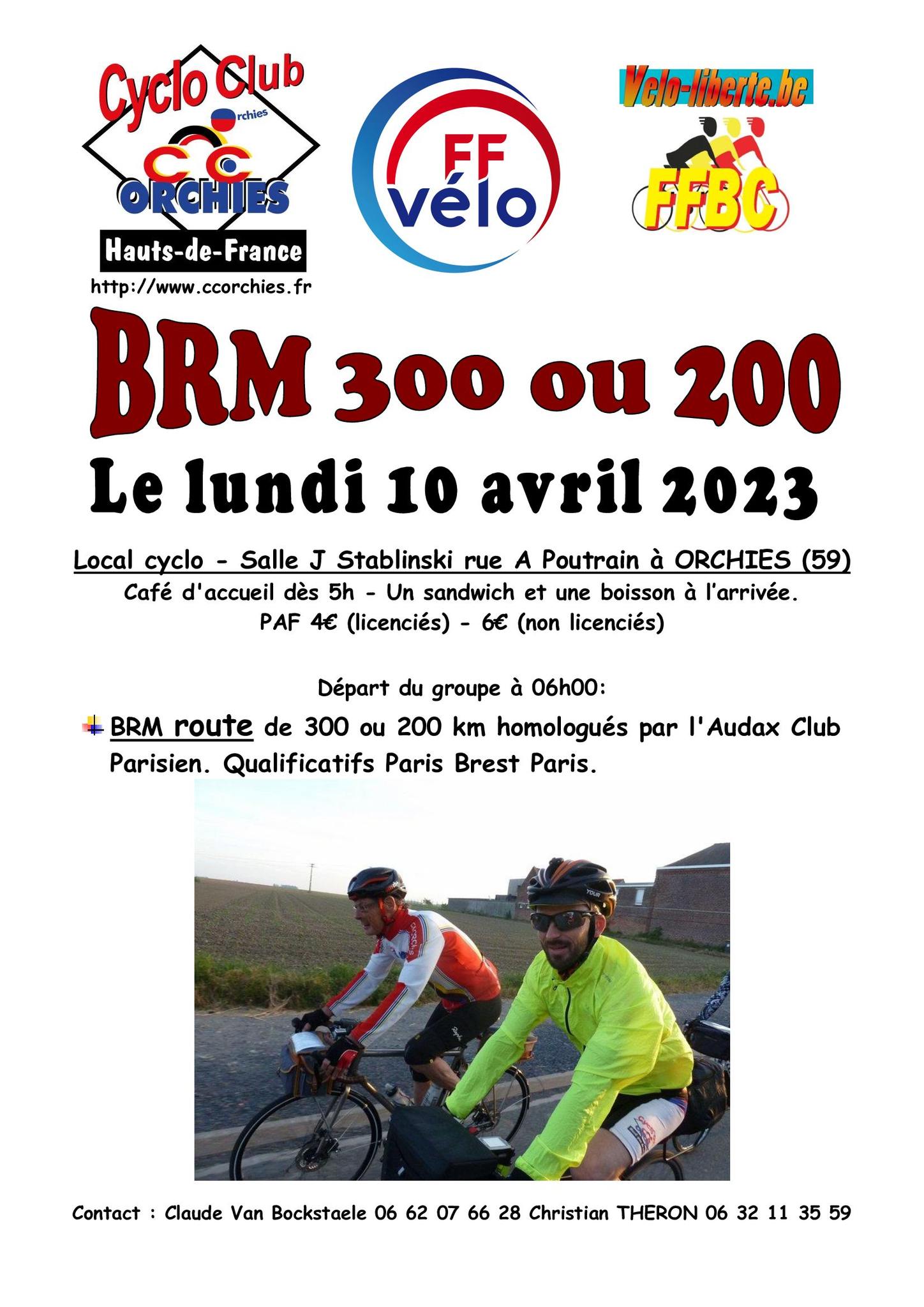 BRM 200 et 300 du lundi 10 avril 2023 – CYCLO CLUB ORCHIES
